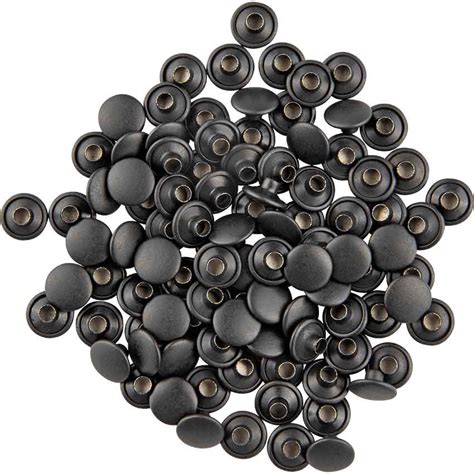 Double Cap Rivets Black 516 Inch 100 Pack