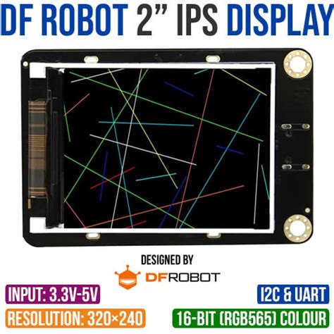 Df Robot 2 Ips Display I2c And Uart Micro Robotics