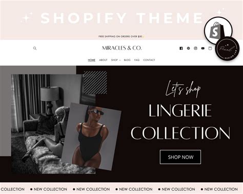 Shopify Theme Template Dark Minimal Black Shopify Website Etsy