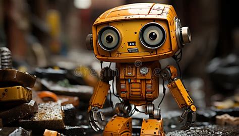 Futuristic Robotic Arm Repairing Machinery In A Factory Generated By Ai Stock Illustration