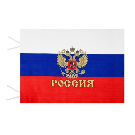 Флаг триколор с гербом 90х140см в интернет магазине POMPONS.RU