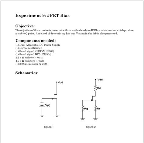 Experiment 9 Jfet Bias Objective The Objective Of