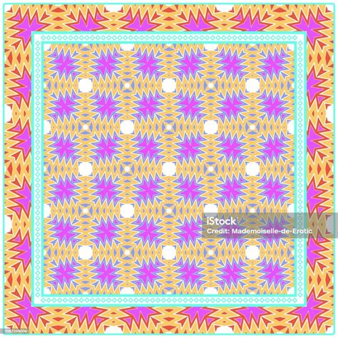 아름 다운 기하학적 화려한 장식입니다 인쇄 직물 Papper 실크 목 스카프에에 대 한 0명에 대한 스톡 벡터 아트 및 기타 이미지 Istock