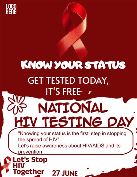 Plantilla De Red Maximalist National Hiv Testing Day Flyer Postermywall
