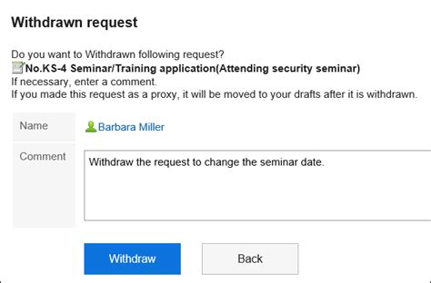 Withdrawing Requests Cloud Edition Garoon Help