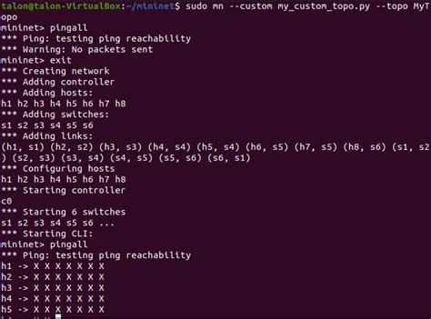Networking Mininet Python Issues With Pinging Other Hosts Within