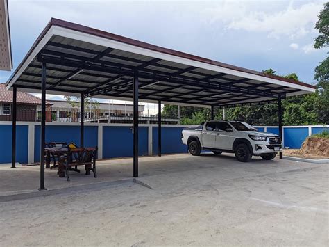 รวม 32 ไอเดียต่อเติม “โรงจอดรถ” โครงสร้างเหล็กสำเร็จรูป เปิดโปร่ง มีดีไซน์