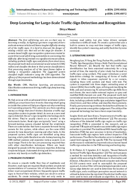 Pdf Irjet Deep Learning For Large Scale Traffic Sign Detection And Recognition