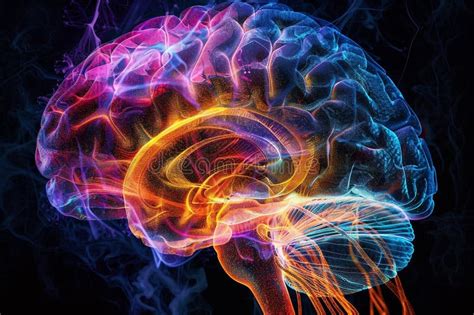 Vibrant Digital Illustration Of The Human Brain Highlighting Neural Networks And Connections