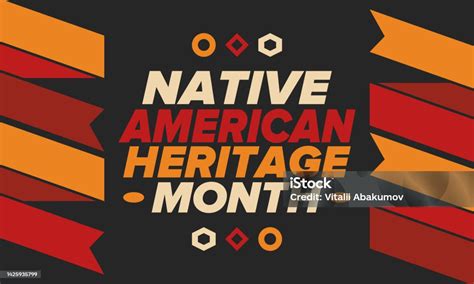 11월 미국 원주민 유산의 달 아메리칸 인디언 문화 미국에서 매년 축하합니다 전통 패턴 포스터 카드 배너 및 배경 벡터 장식 일러스트레이션 미국 원주민의 달에 대한 스톡