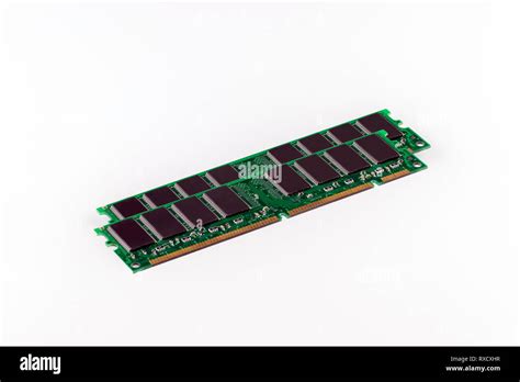 Two Desktop Workstation Server Ddr Ram Memory Modules Isolated On White Background With Copy