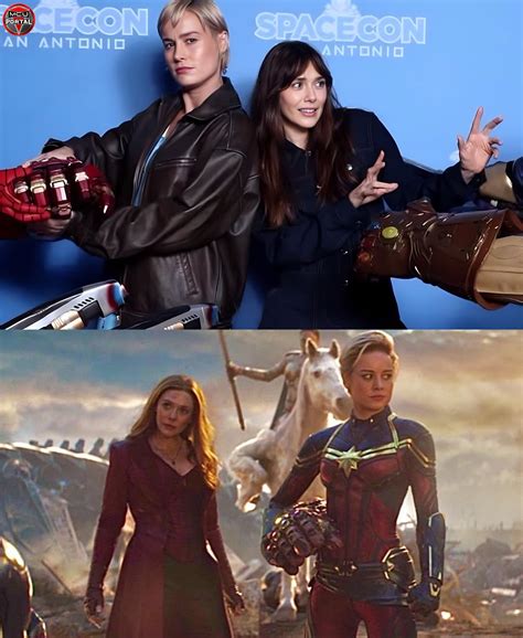 Mcu Brie Larson And Elizabeth Olsen Together Again At Spacecon San