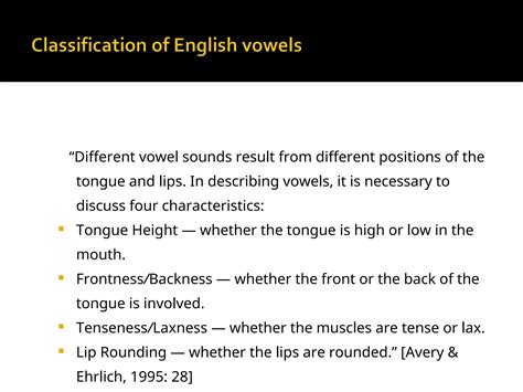 Definition Of Vowels Description Of Vowels Dipthongs Ppt