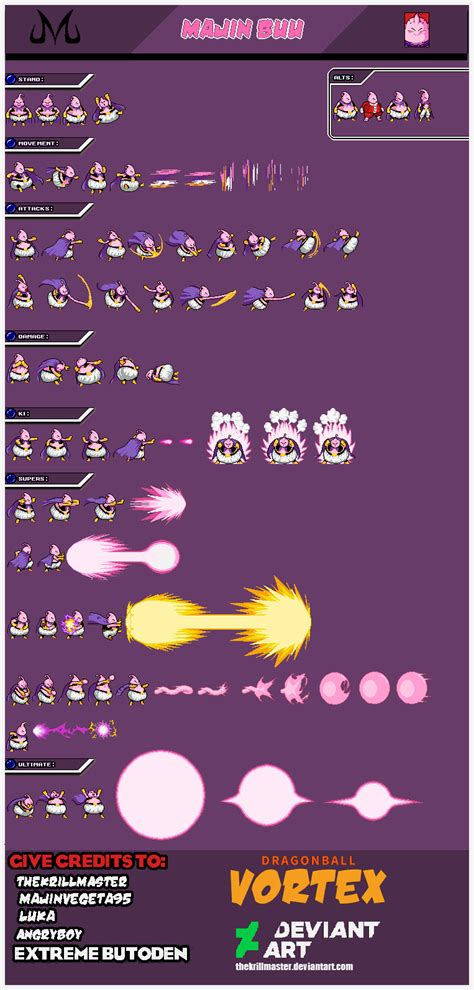 Majin Buu Sprite Sheet By Thekrillmaster On Deviantart