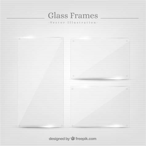 Set Of Glass Frames In Realistic Style Free Vector