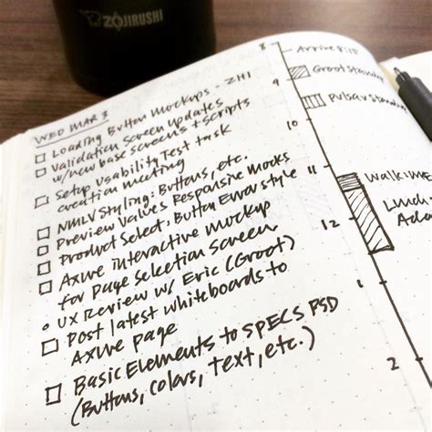 Modifying My Bulletjournal With A Task List On The Left And A Cal