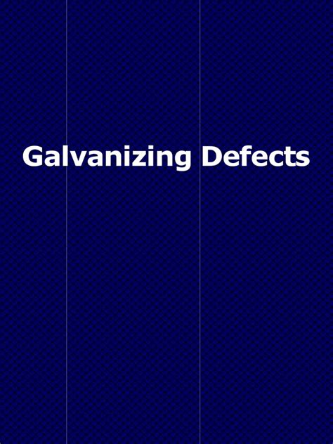 Galvanizing Defects Pdf