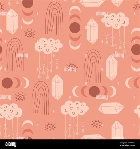 Boho Seamless Pattern Pastel Colored Print Vector Illustration Stock Vector Image Art Alamy