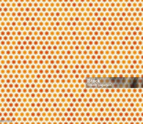 육각형 벡터 패턴입니다 패딩이 있는 Hexagon Bold 모자이크 셀과 내부 솔리드 셀 오렌지 색조 육각형 모양 완벽 한 패턴