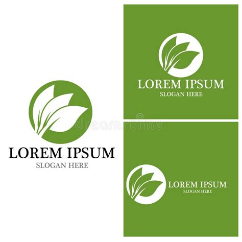 Nature Leaf Icon And Symbol Template Vector Stock Illustration