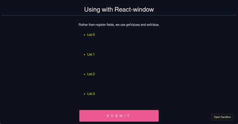 react hook form with react window forked codesandbox