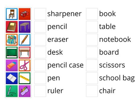 U1w2l1 Matching Classroom Objects Match Up