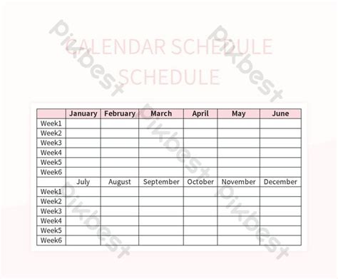 Optimize Your Calendar Schedule For Maximum Efficiency Excel Template Free Download Pikbest