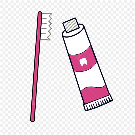Toothpaste And Toothbrush Clipart Vector Pink Toothbrush Toothpaste