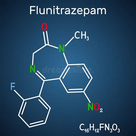 Flunitrazepam Drug Molecule It Has Hypnotic Sedative Anxiolytic