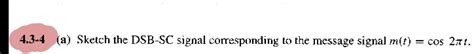 Solved 4 3 4 A Sketch The Dsb Sc Signal Corresponding To