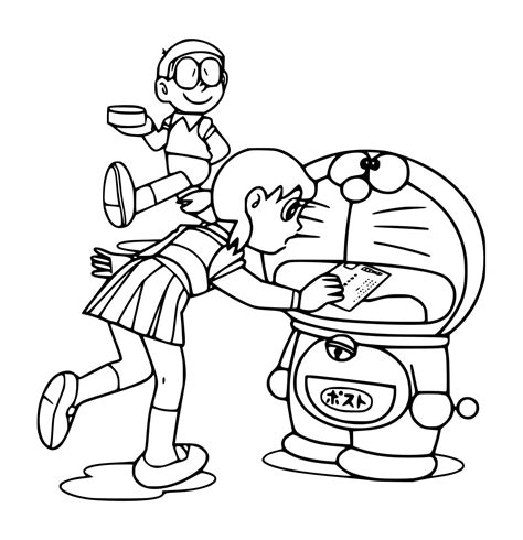 Doraemon Värityskuvat Coloringlib Com