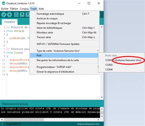 Comment écrire Un Programme Sous Arduino Tropratik