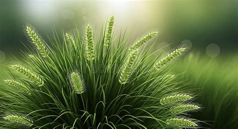 Dense Clump Of Foxtail Grass Setaria Features Prominently With