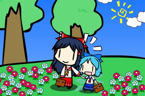[walfas]cirno And Reimu By Tsunetake1012 On Deviantart