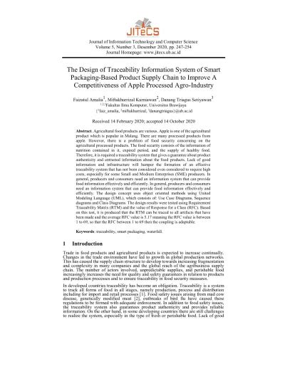 The Design Of Traceability Information System Of Smart Packaging Based