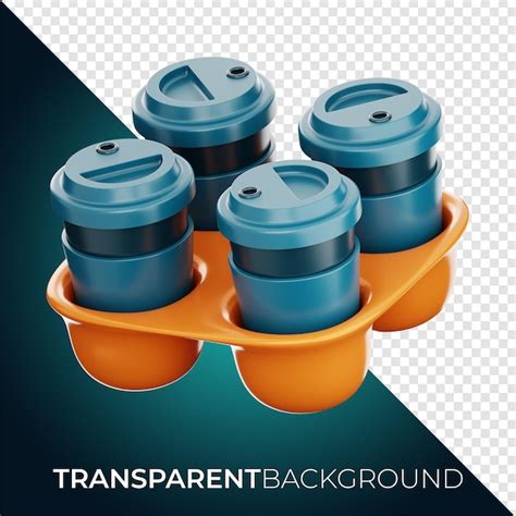 격리 된 배경 Png에 프리미엄 커피 음료 머그잔 아이콘 3d 렌더링 프리미엄 Psd 파일