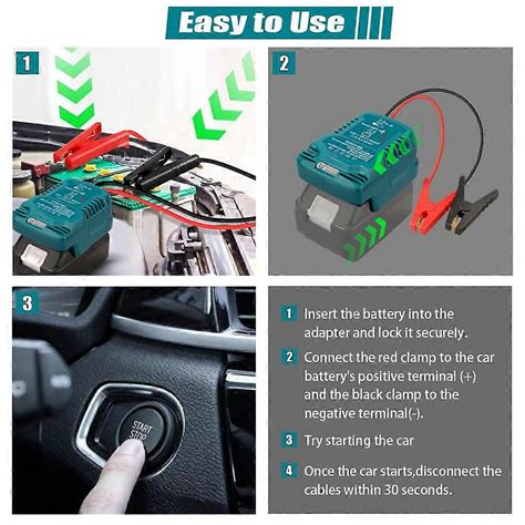 Jumper Cables Jump Kit For 18v Battery Jump Starting Adapter Auto
