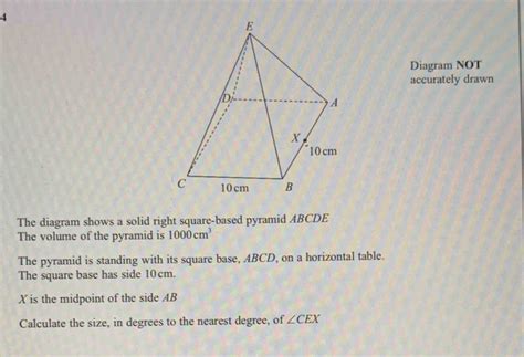 Solved 4 Diagram Not Accurately Drawn The Diagram Shows A Solid Right