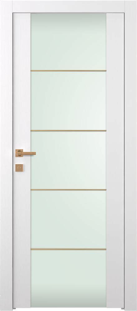 Modern Interior Door Palladio 202 4h Gold Strips Vetro Bianco Noble For