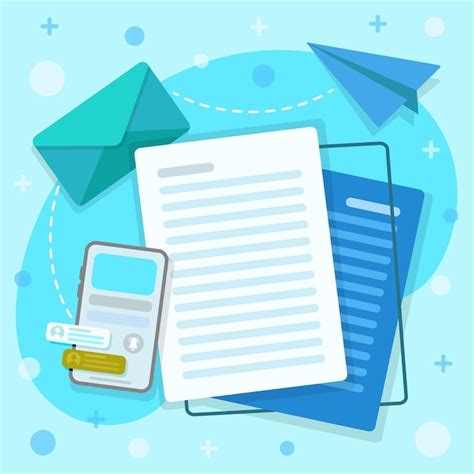 Premium Vector Illustration Of An Office Document With An Envelope