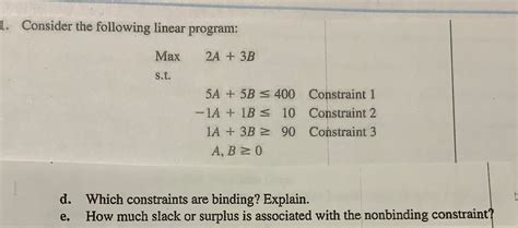 Solved Consider The Following Linear Programmax2a3b ﻿st