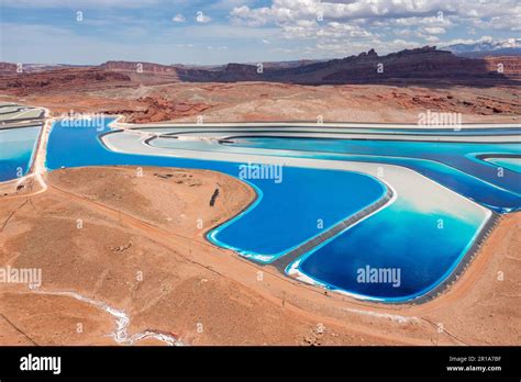 Evaporation Ponds At A Potash Mine Using A Solution Mining Method For