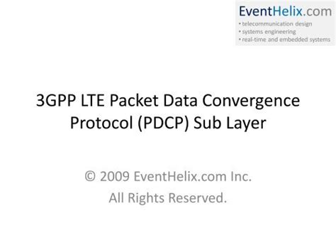 Lte Packet Data Convergence Protocol Pdcp