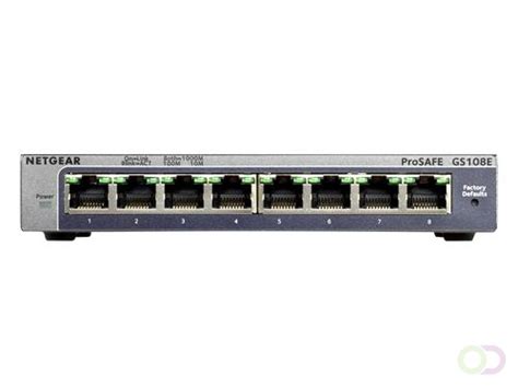 NETGEAR ProSAFE Unmanaged Plus Switch GS108E 8 Gigabit Ethernet Poorten GS108E 300PES