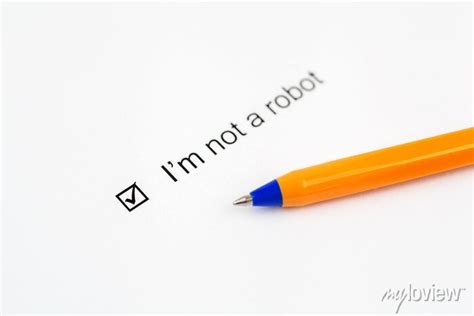 Im Not A Robot Checkbox With A Check Mark On White Paper With • Wall