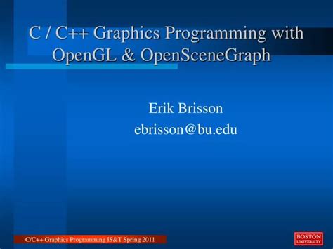 Ppt C C Graphics Programming With Opengl And Openscenegraph Powerpoint Presentation Id2749728