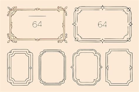 Six Different Ornate Rectangular Frames With A Vintage Aesthetic Premium Ai Generated Vector