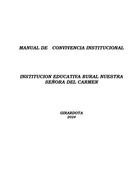 Cartilla Manual De Convivencia I E R N S C Version Año 2023 1 Descargar Gratis Pdf