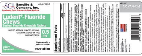 Dailymed Ludent Sodium Fluoride Tablet Chewable
