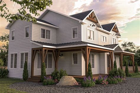 New American Country House Plan With Wraparound Porch 22653dr